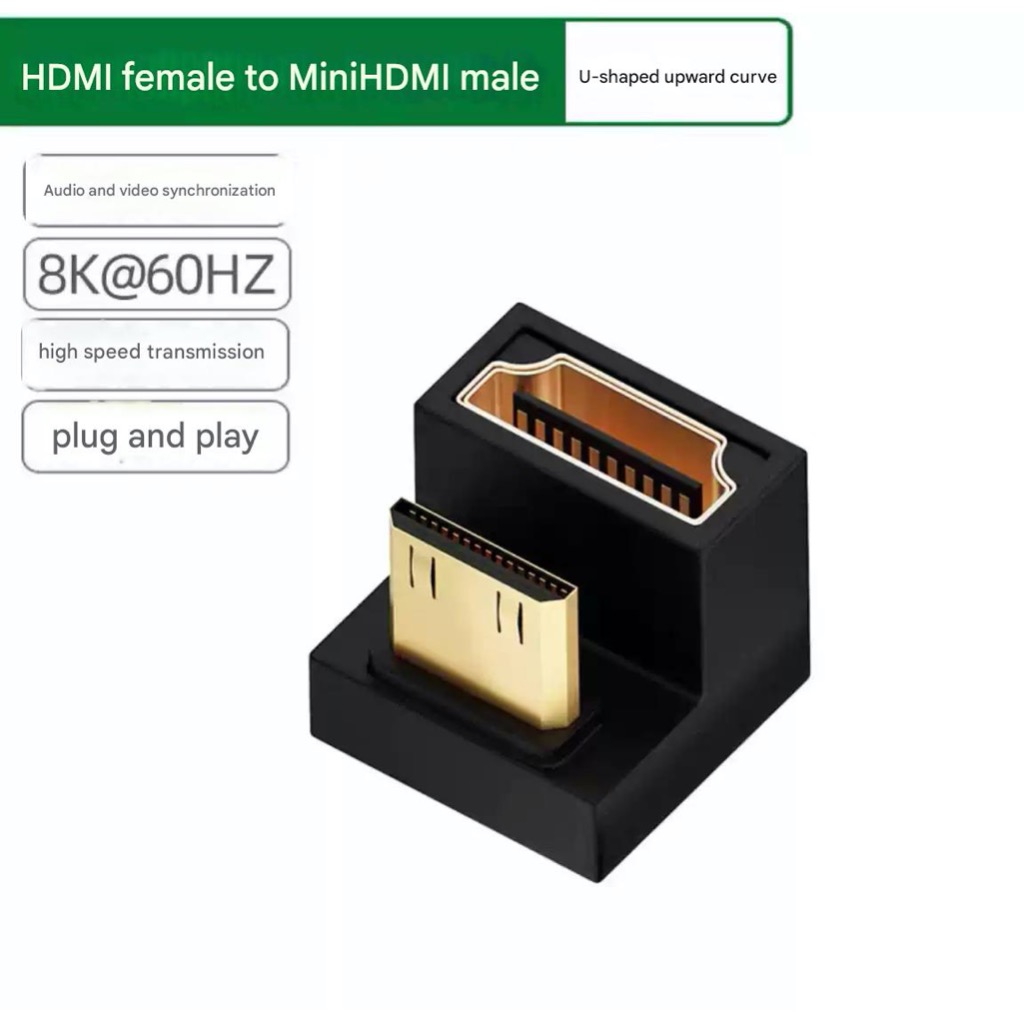 Mini HDMI to Full Size HDMI U Shape converter | Shopee Malaysia