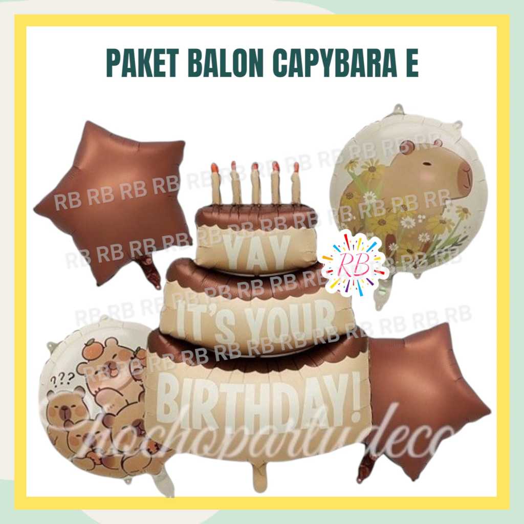 CAPYBARA E Balloon Package / CAPYBARA Birthday Decoration | Shopee Malaysia