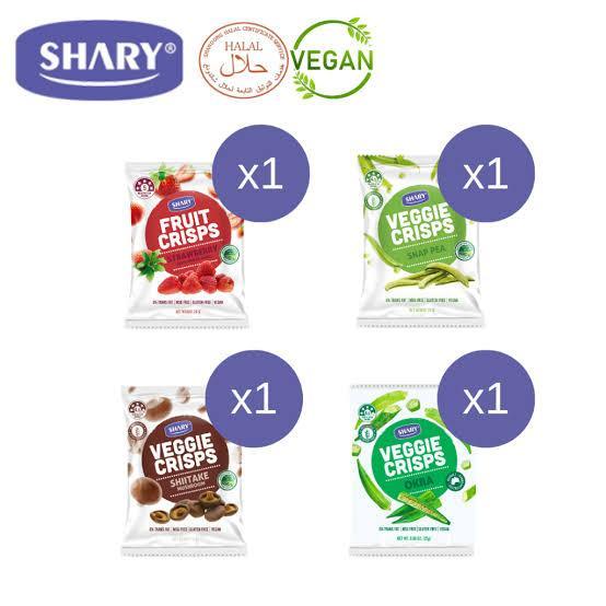 Shary Veggie Crisps 25g okra shiitake mushroom chips mushroom okra ...