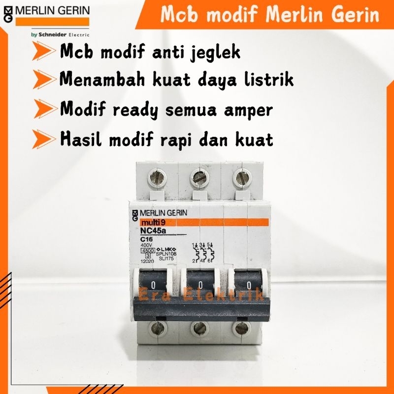 Mcb modif Merlin Gerin 3phase mcb modif anti-jeglek mcb modif 6a-63a | Shopee Malaysia