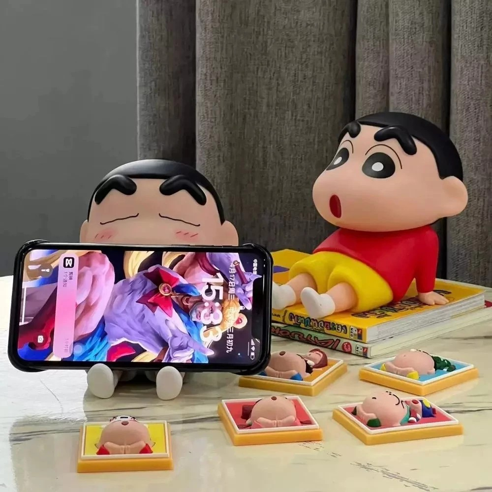 HP Crayon Shinchan Stand Holder Figure Toys Crayon Shinchan Cute Table Display / Relaxing Lazy ...