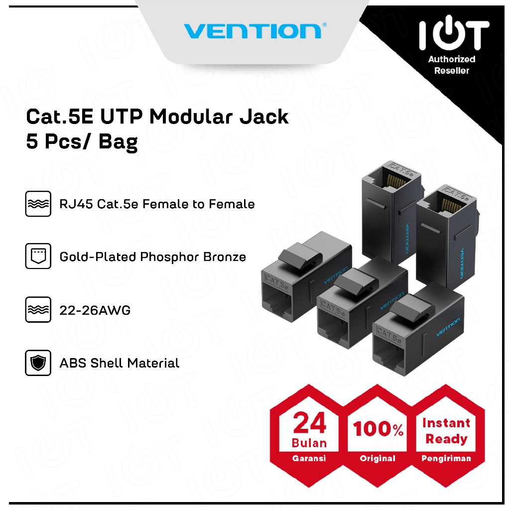 Vention Adapter Barrel Connector RJ45 Cat 5e Keystone Jack Coupler ...
