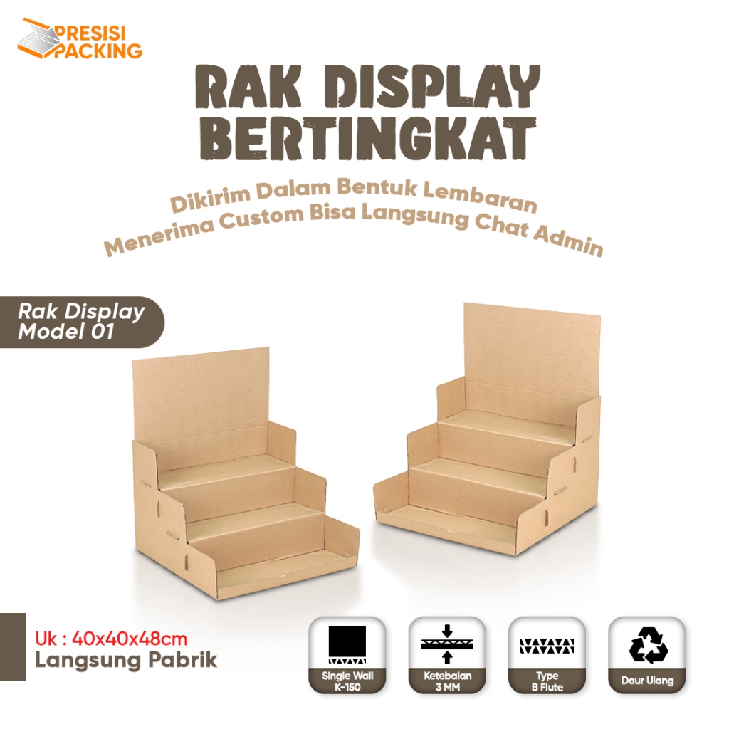 3 tier Display rack made of Cardboard, size 40x40x48 cm | Shopee Malaysia