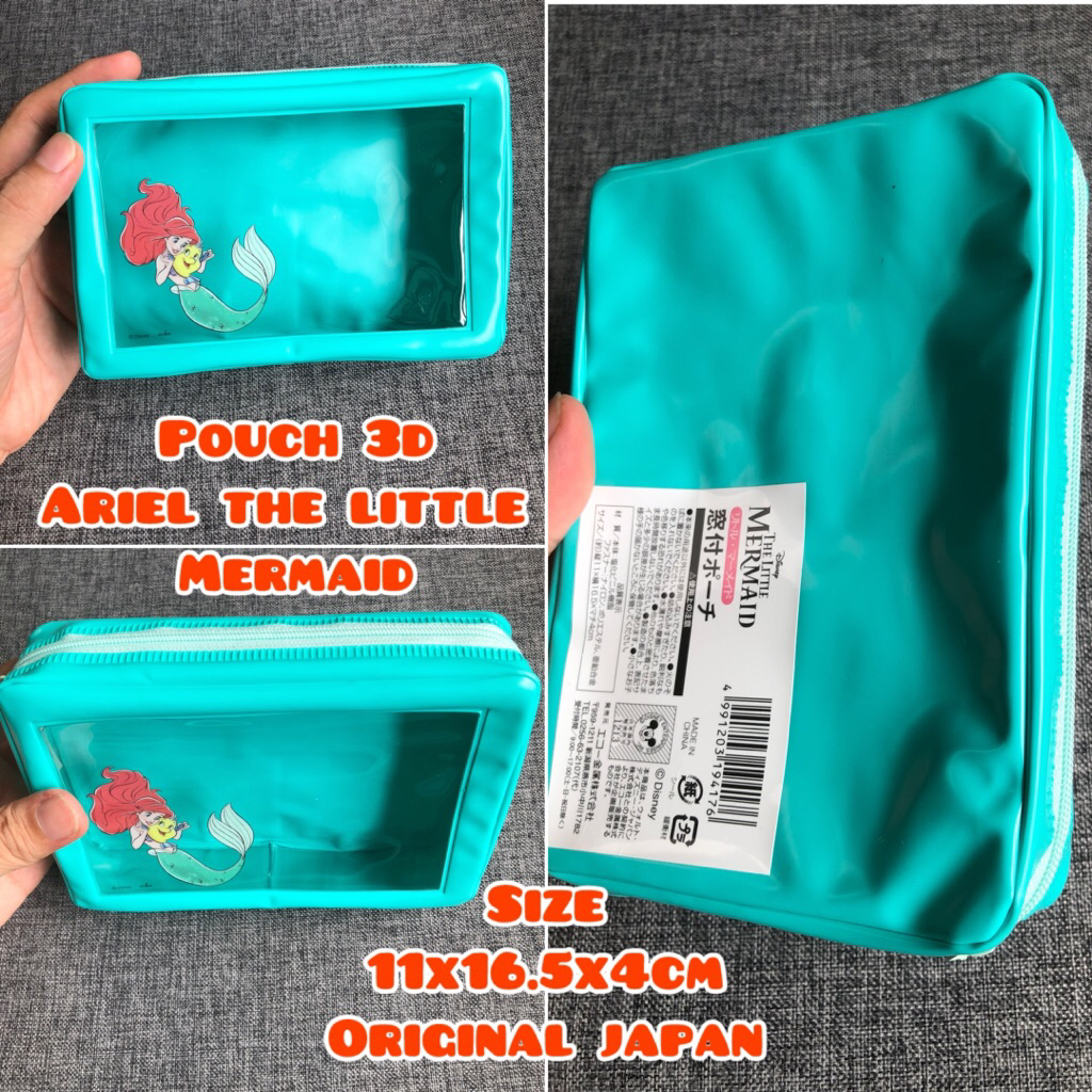 Disney the little mermaid ariel pouch 3D original japan | Shopee Malaysia