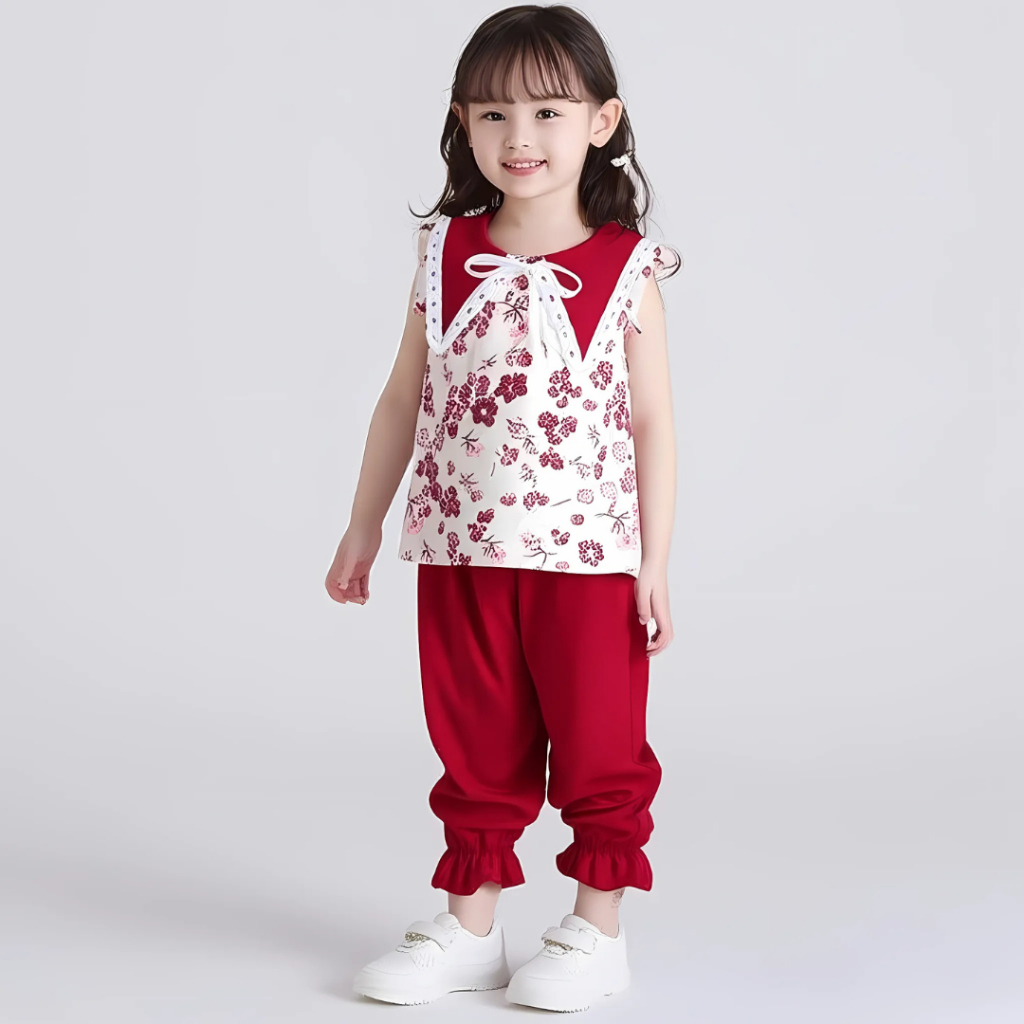 Najwa - Daisa Suit with Flower Motif Ribbon Model / Latest Girls ...