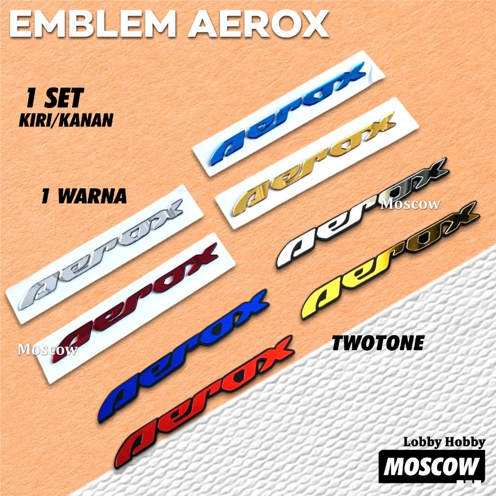 3D ACRYLIC AEROX EMBLEM SET PAIR RIGHT Kiri GLASS STICKER/ RAISED BODY ...