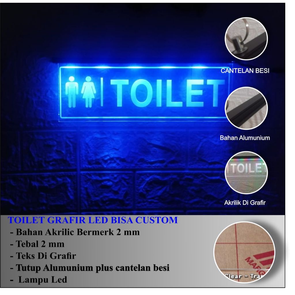 LED TOILET SIGN ON GRAPHICS OR LIGHTING CARVING CAN CUSTOM PLACE FOR ...