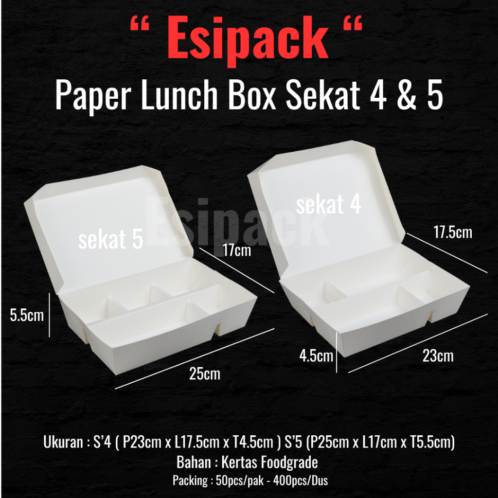 Paper Lunch Box Block 4 & 5 Bento White Paper Lunch Box | Shopee Malaysia