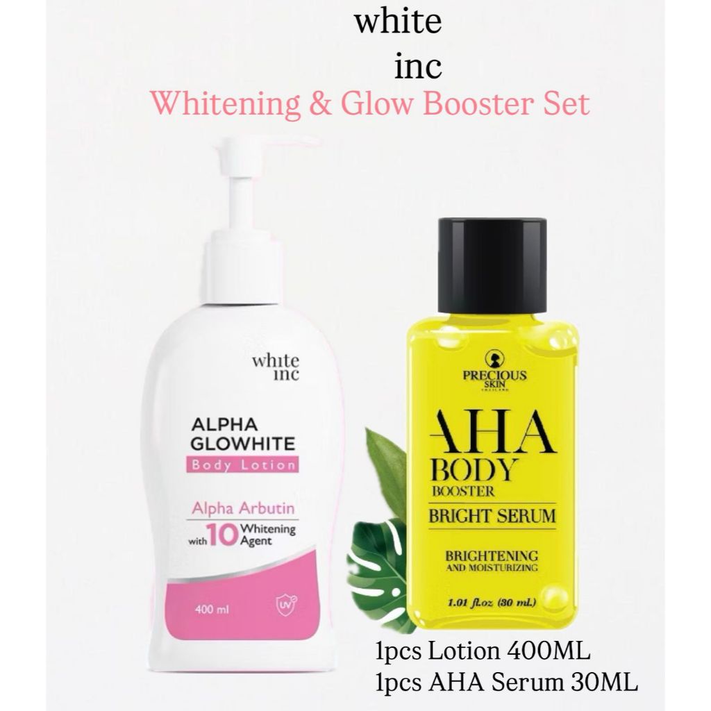 WHITE INC Alpha Glowhite Body Lotion Whitening Set 2in1 (Losser 400ml ...