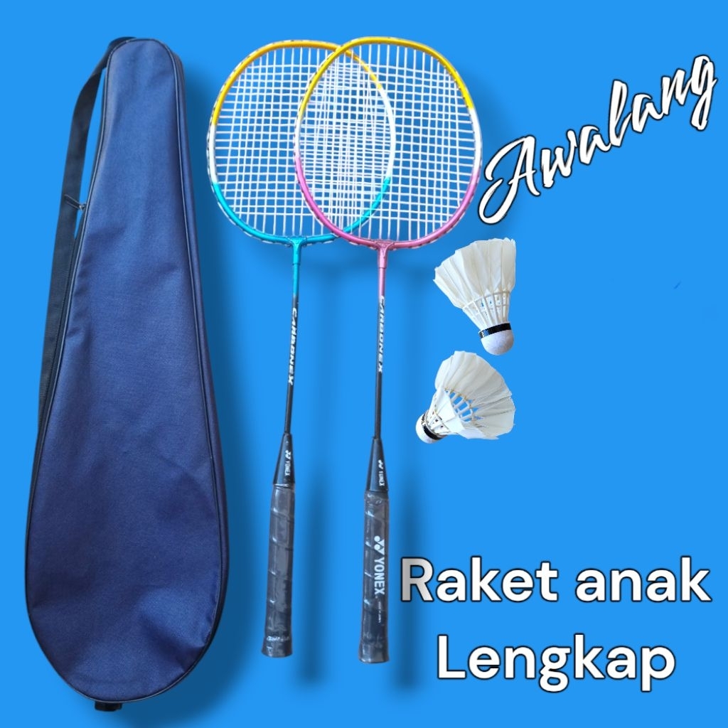 Children's racket complete with 2 rackets & badminton bag | Shopee Malaysia