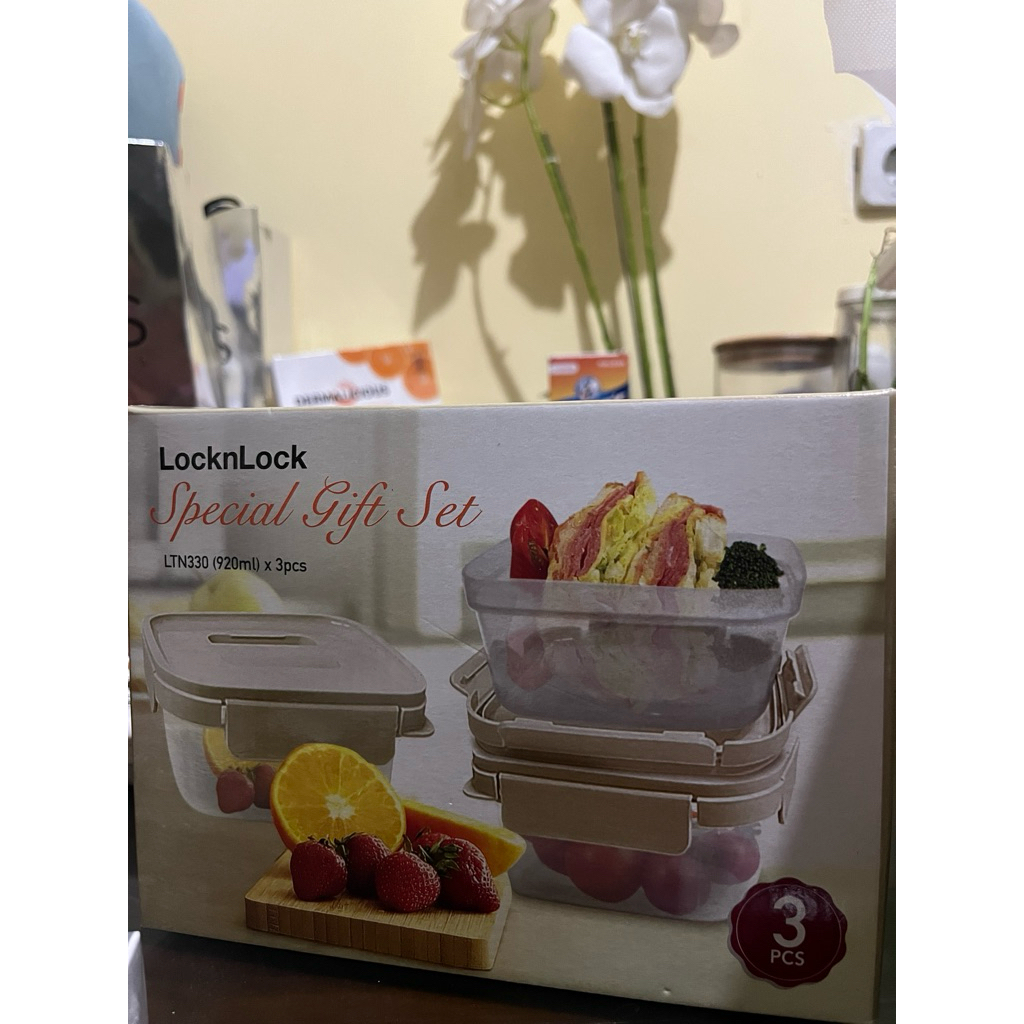 (free shipping) LocknLock Special Gift Set LTN330 (920mlx3pcs) | Shopee ...