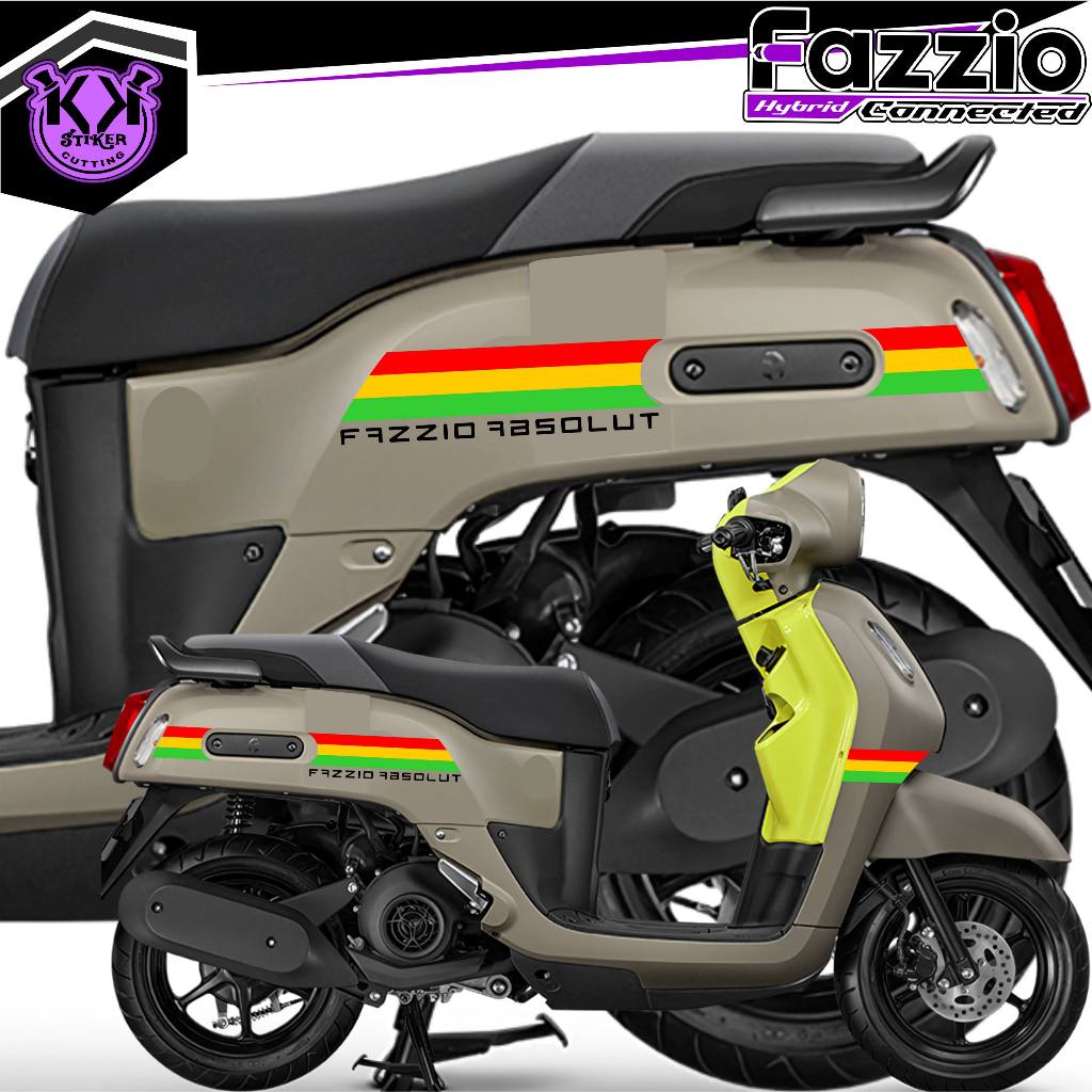 SC.534/YAMAHA FAZZIO STRIP/FAZZIO ABSOLUT WRITING STICKER/FZIO FLAG ...