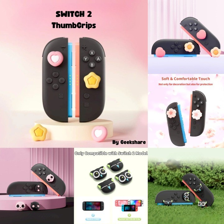 Switch 2 Geekshare Thumb Grip Caps for Nintendo Switch 2 | MatchaLand | Shopee Malaysia