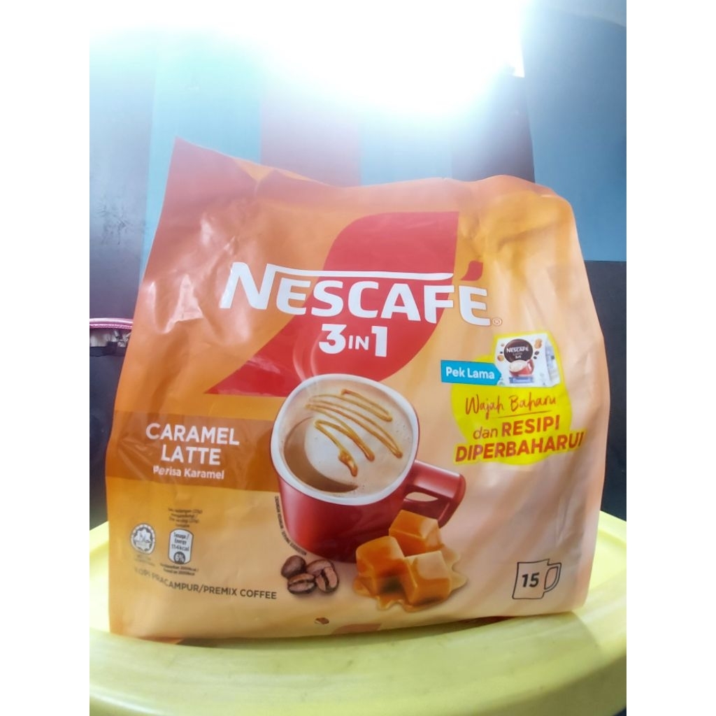 Nescafe Latte 3in1 Caramel (15x25gr) Nescafe 3in1 Premix Coffee - Caramel Flavored Coffee ...