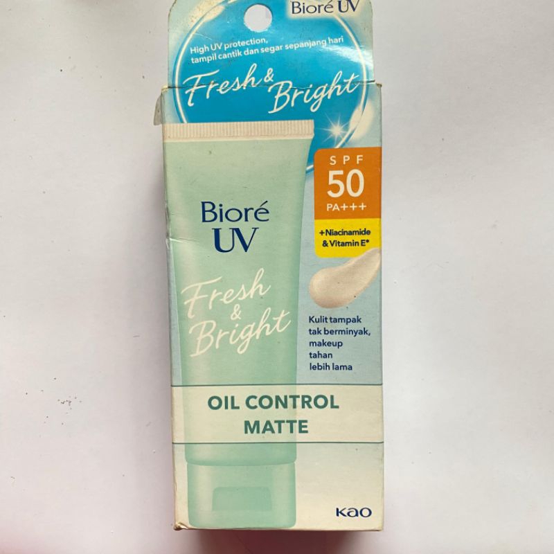 [NEW] Biore UV Fresh & Bright Oil Control Matte Sunscreen SPF 50+ PA ...