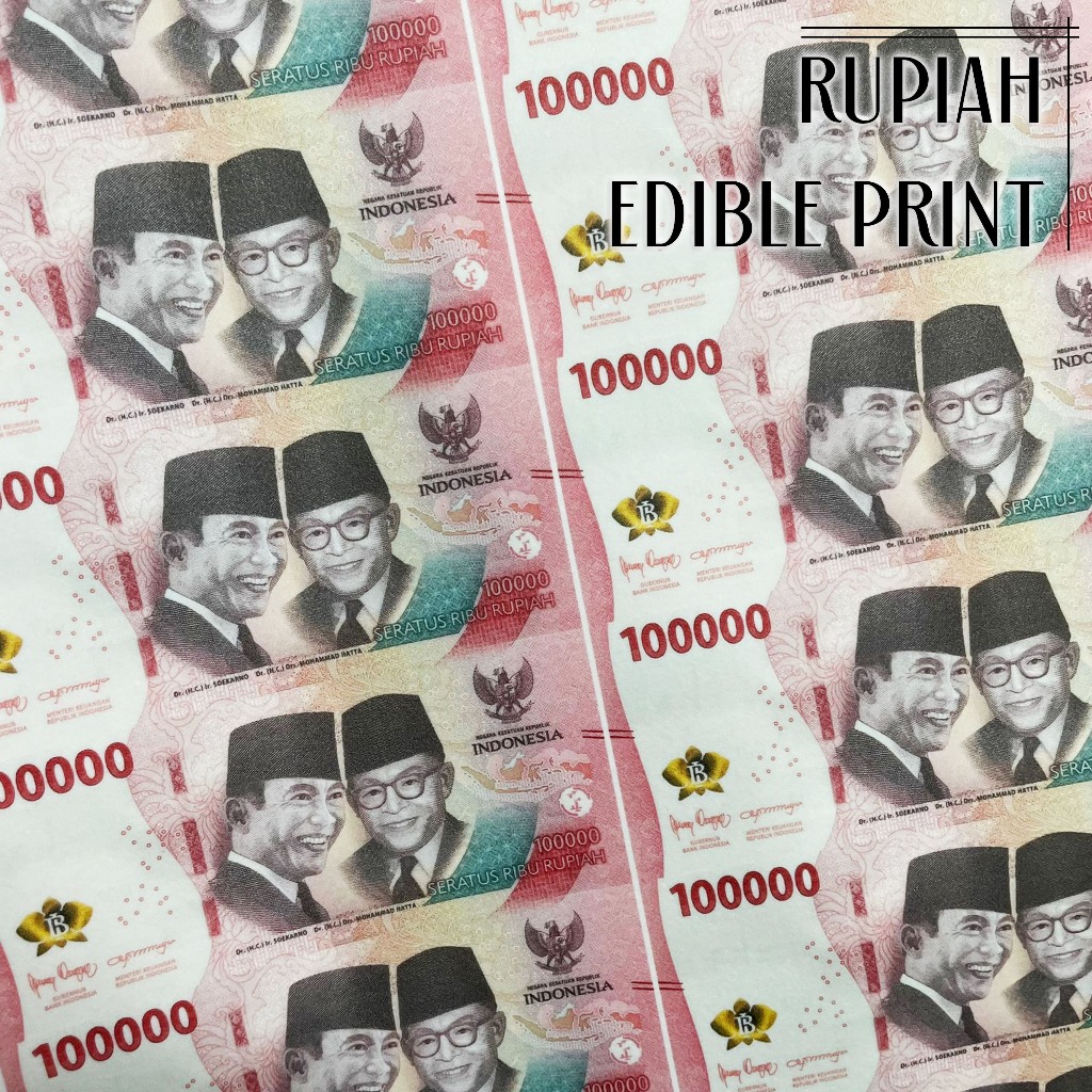 Edible Print Rupiah | Rupiah Icing | 100 thousand | Shopee Malaysia
