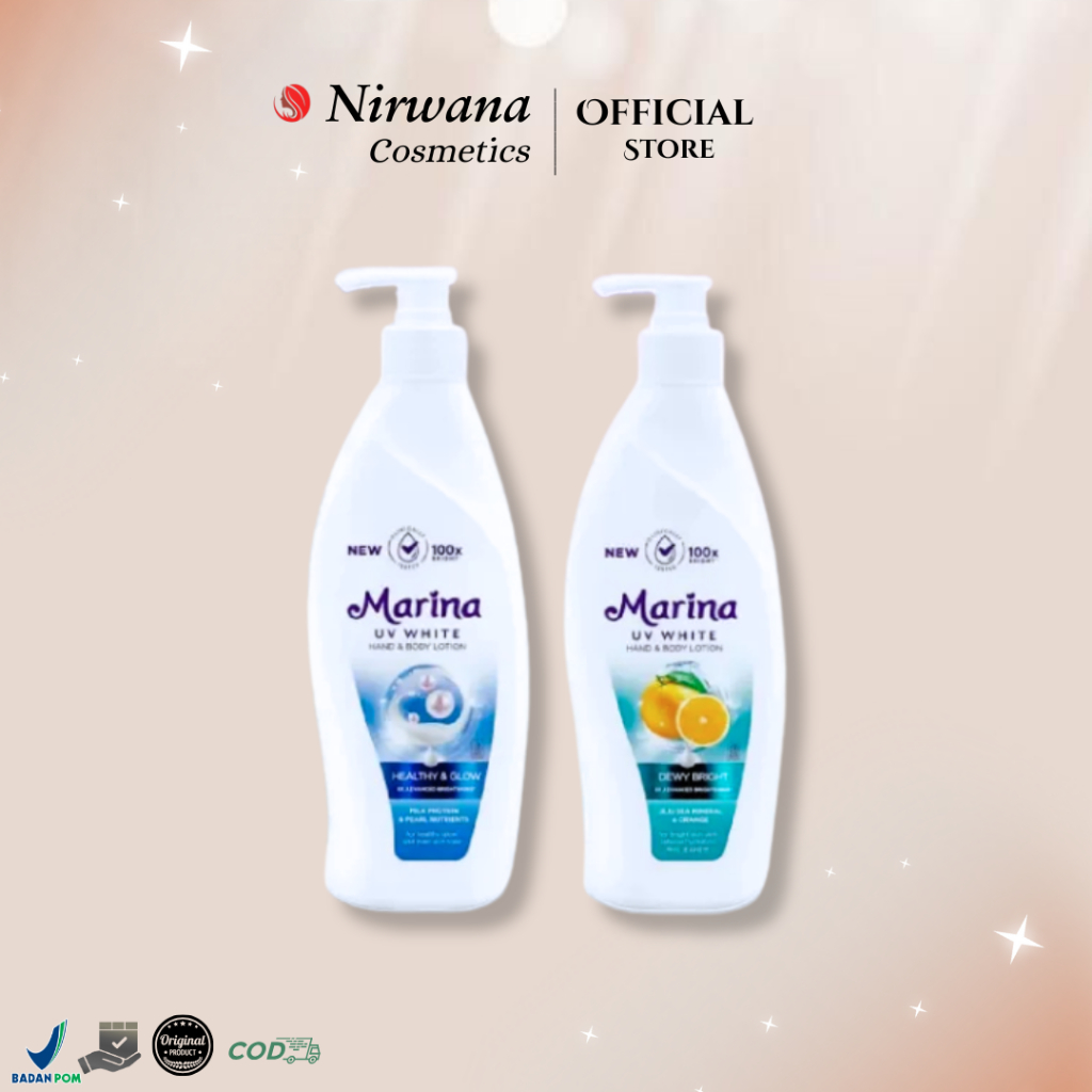 Marina UV Hand & Body Lotion 350 Pump - Nirwana Cosmetics- | Shopee ...