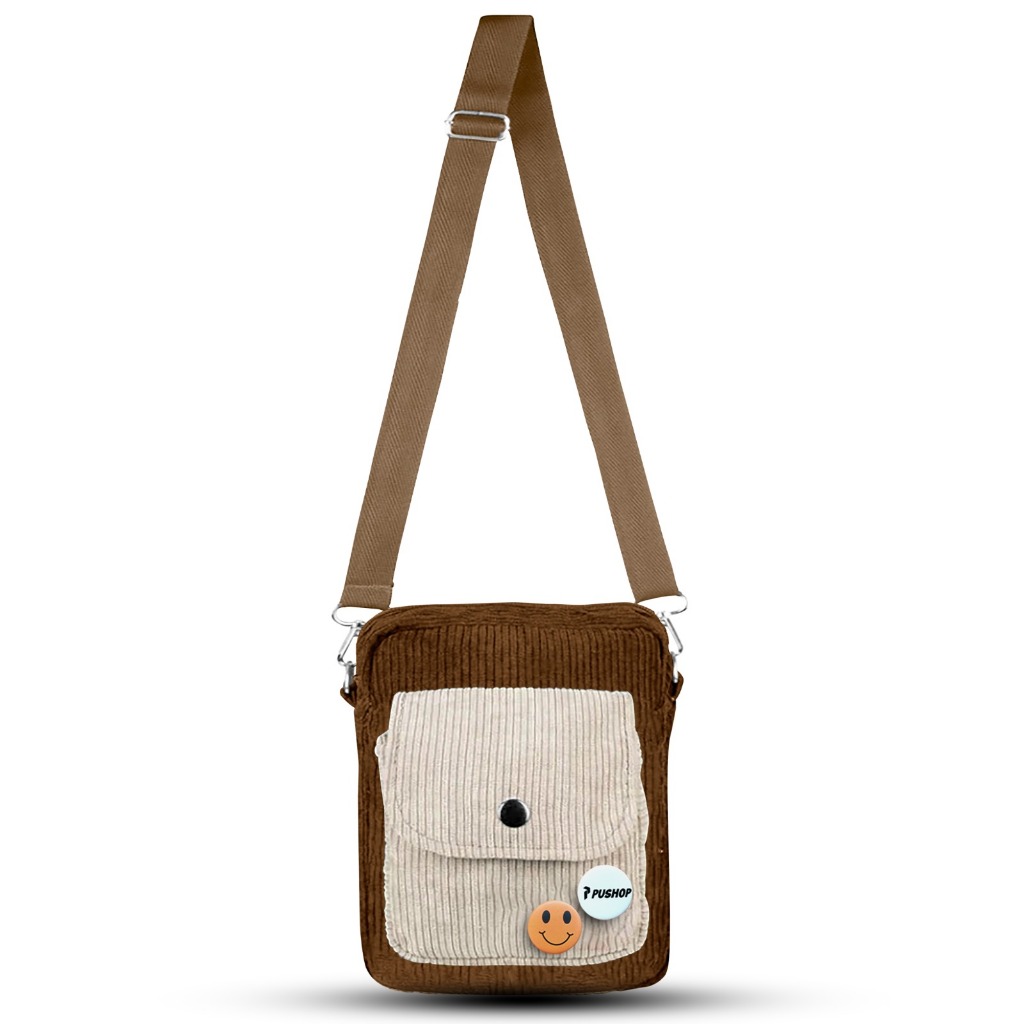 PUSHOP CASSA Men's Women's Corduroy Sling Bag - Unisex Corduroy Mini ...