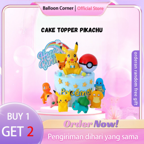 Pokemon Theme Birthday Decoration Cake Topper Pikachu Characters ...