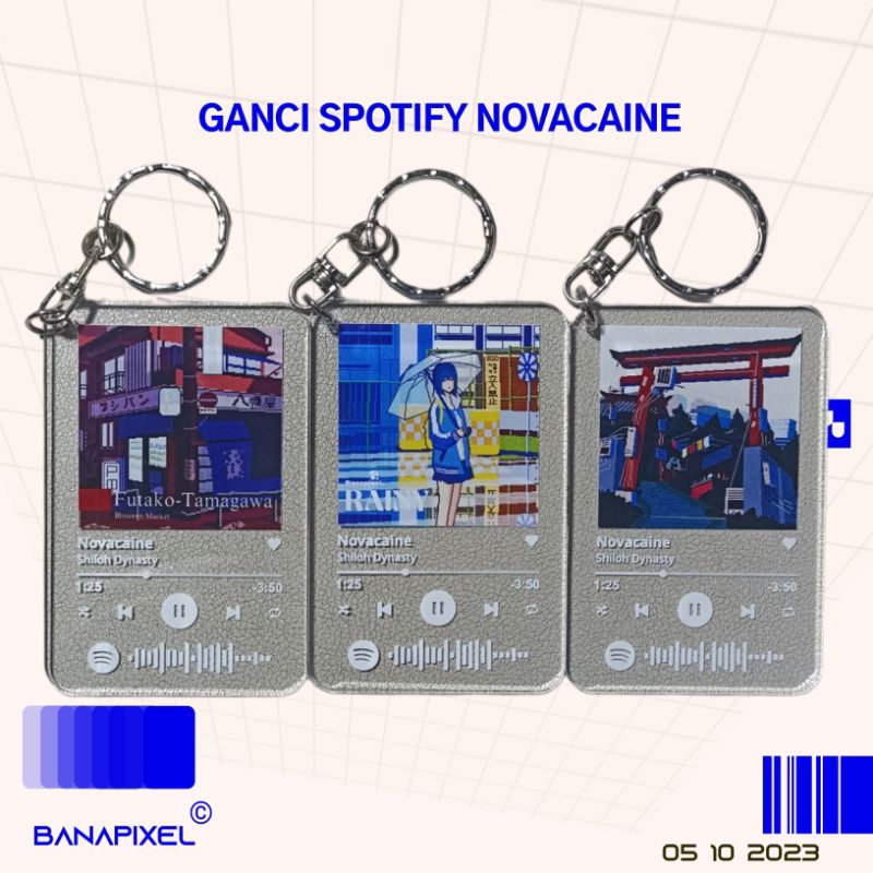 GANTUNGAN Spotify Pixel Art Acrylic Keychain - Novacaine Song | Exclusive Design by BANA PIXEL ...