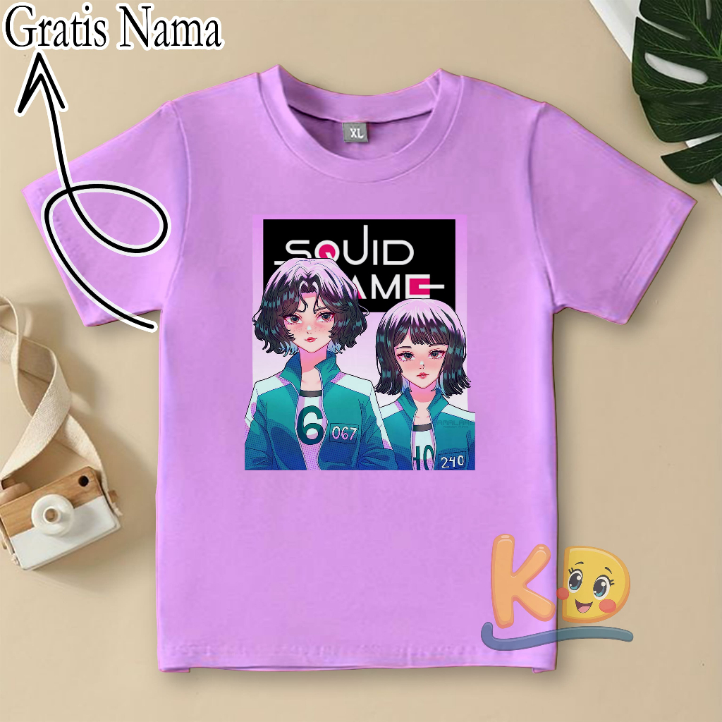 Newest Girl Character Squid Game Motif Children's T-shirt - Squid Game ...