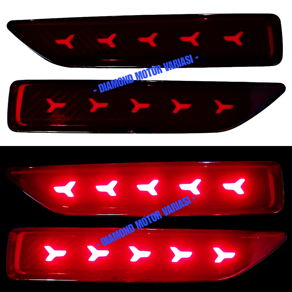 MATA Cat's Eye Reflector LED Rear Bumper Light Model C Mobilio BRV 2014 ...
