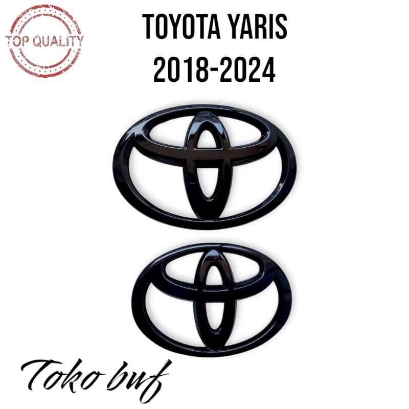 HITAM Toyota Yaris 2018-2024 Logo Emblem Black Black Glossy Doff Front ...