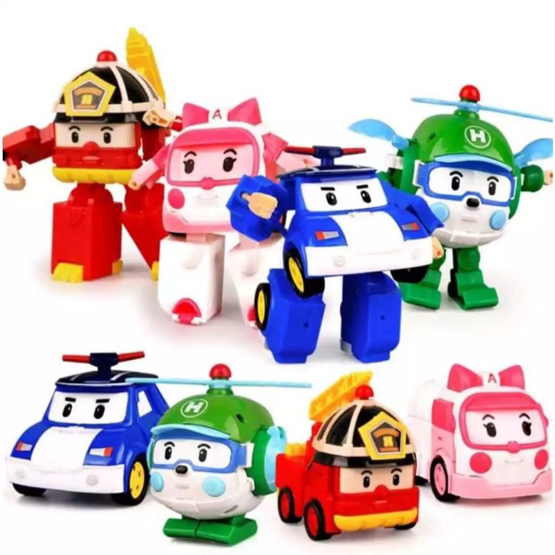 ROBOCAR POLI Toy Transforms into a Car/ there are 6 Characters | Shopee ...