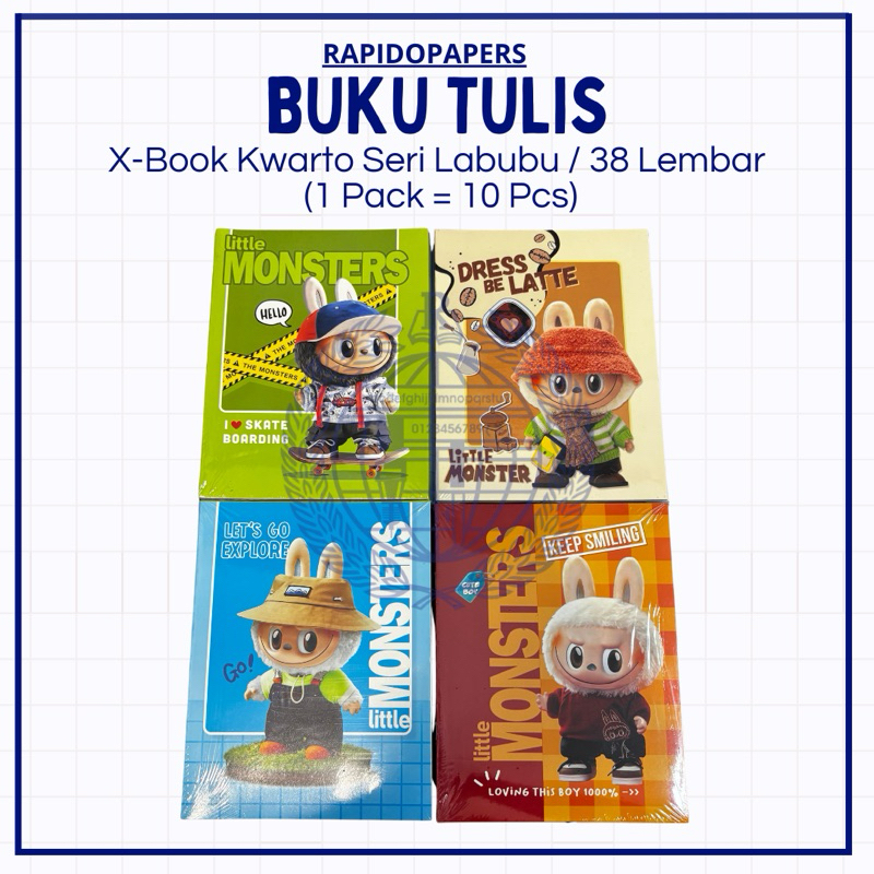 Labubu Notebook contains 38 sheets X-BOOK | 1 Pack contains 10 books ...