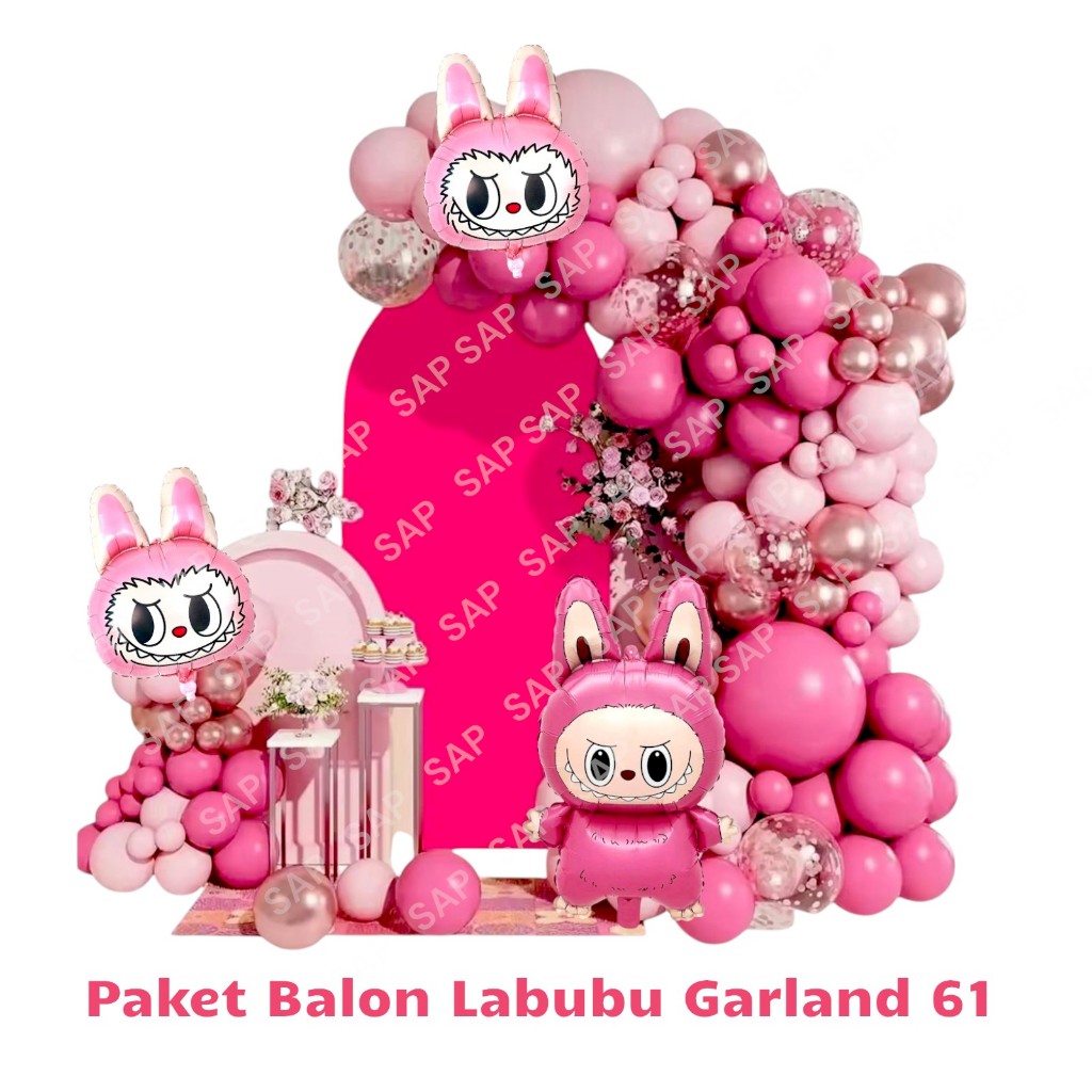 Labubu GARLAND 61 Balloon Package / Labubu Birthday Decoration | Shopee ...