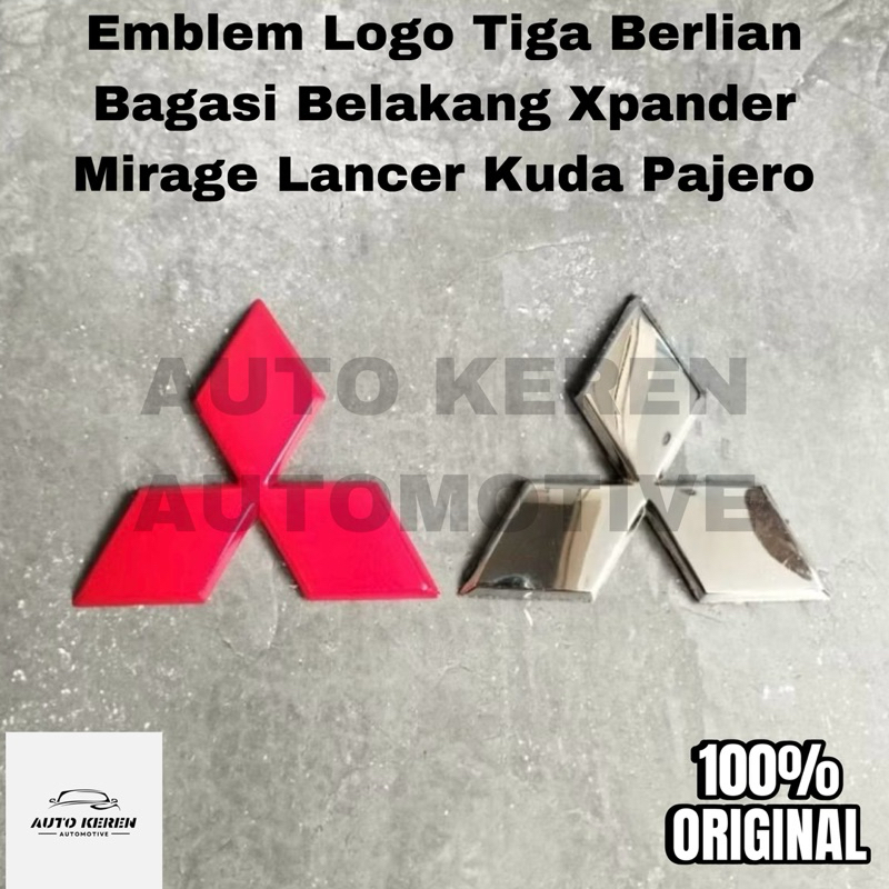 Xpander Mirage Lancer Kuda Pajero Rear Trunk Three Diamond Logo Emblem ...