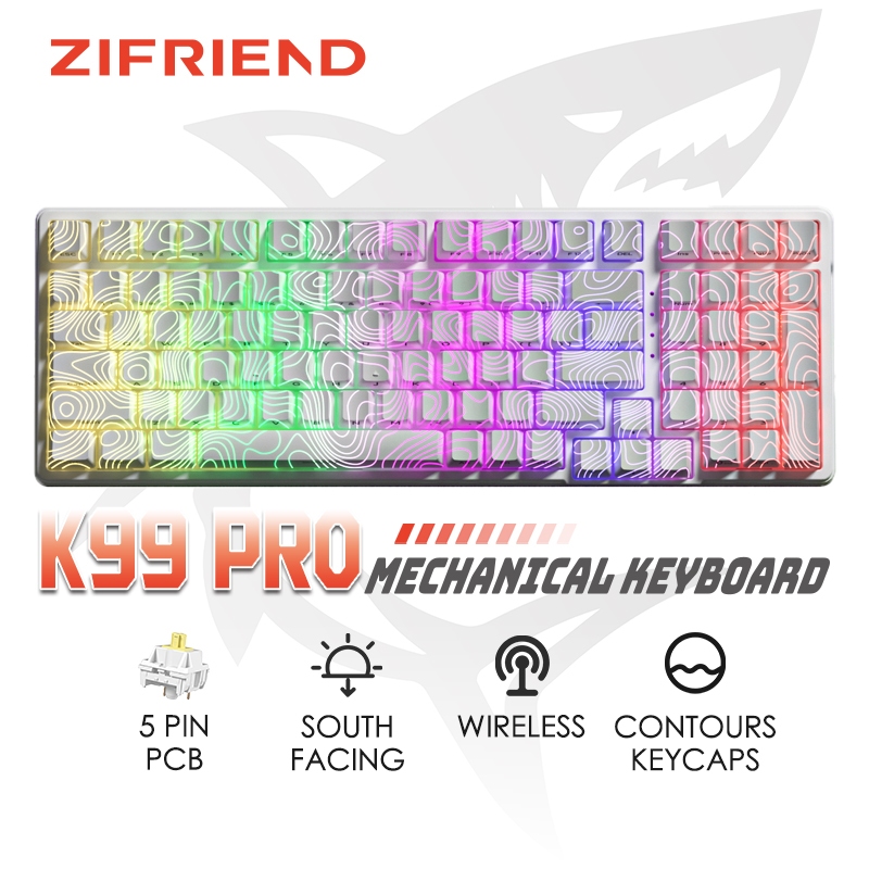 Furycube K99 PRO Wireless Mechanical Keyboard 99 Keys RGB Gasket ...