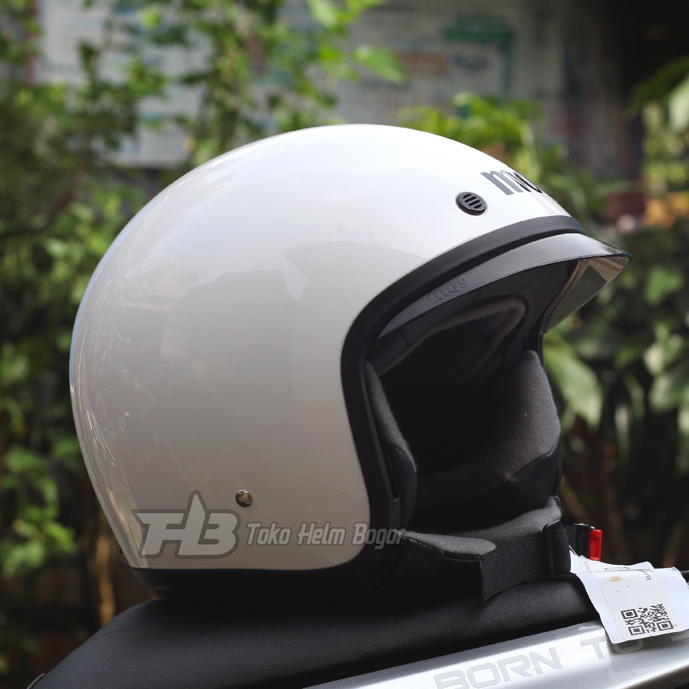 Mds RETRO MAGNUM HALF FACE HELMET | Solid WHITE | Single VISOR | Shopee ...