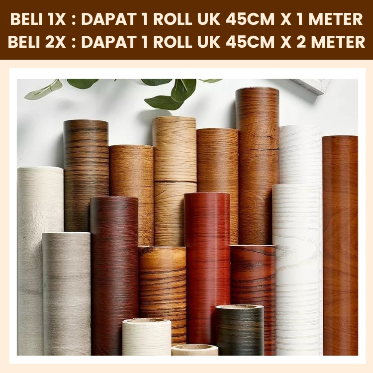 KAYU Wallsticker Dark Brown Wood Wall Wallpaper Walfafer Dingding ...