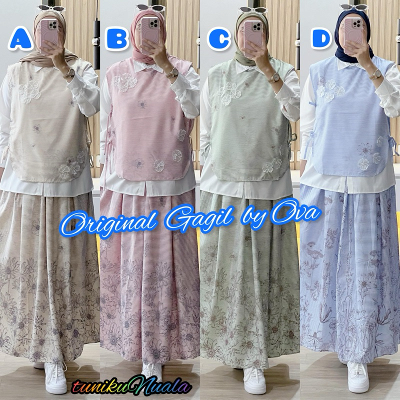 Naomi ORIGINAL PREMIUM SKIRT SET GAGIL BY OVA & YAZEENA ORIGINAL GAGIL ...