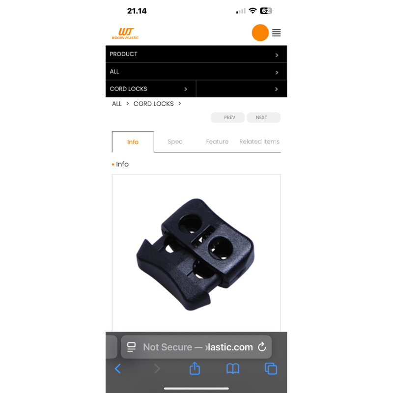 Woojin Face CL two hole stopper 2 hole rope stopper | Shopee Malaysia