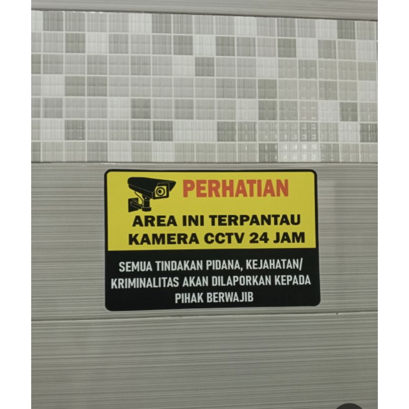 Custom waterproof CCTV sticker measuring 23cm x 13cm | Shopee Malaysia