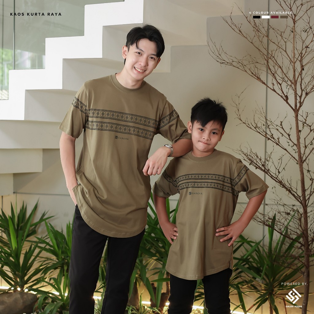 Garkha Raya Father Son Couple Kurta T-Shirt Short Sleeve Premium Batik ...