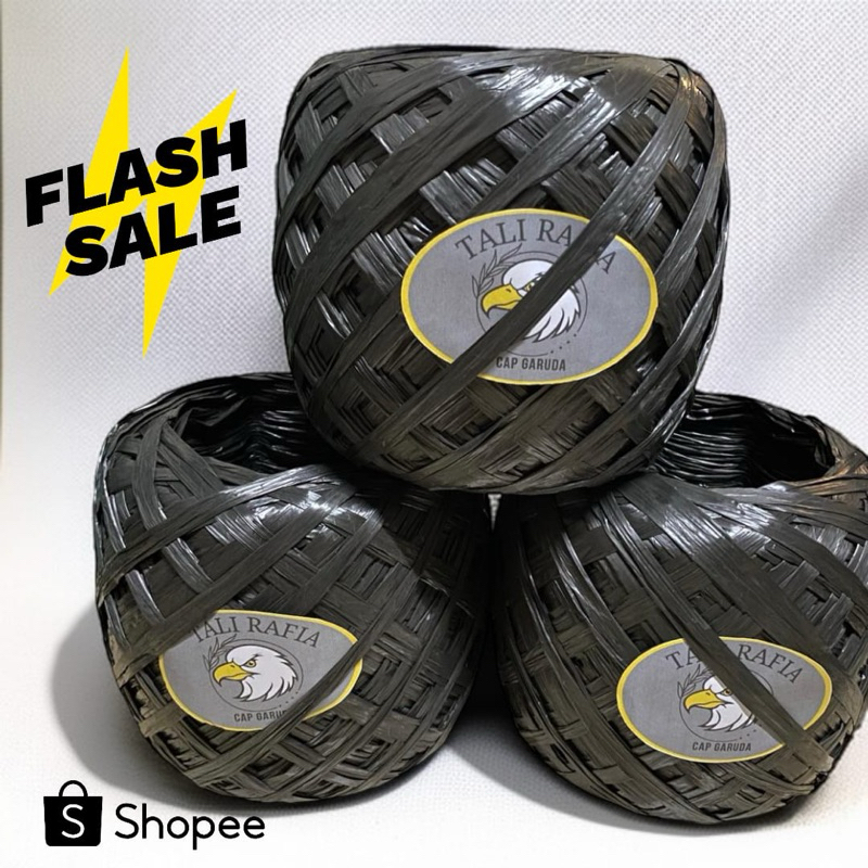 HITAM Large roll of black plastic raffia rope | Raffia rope 1 kg ...