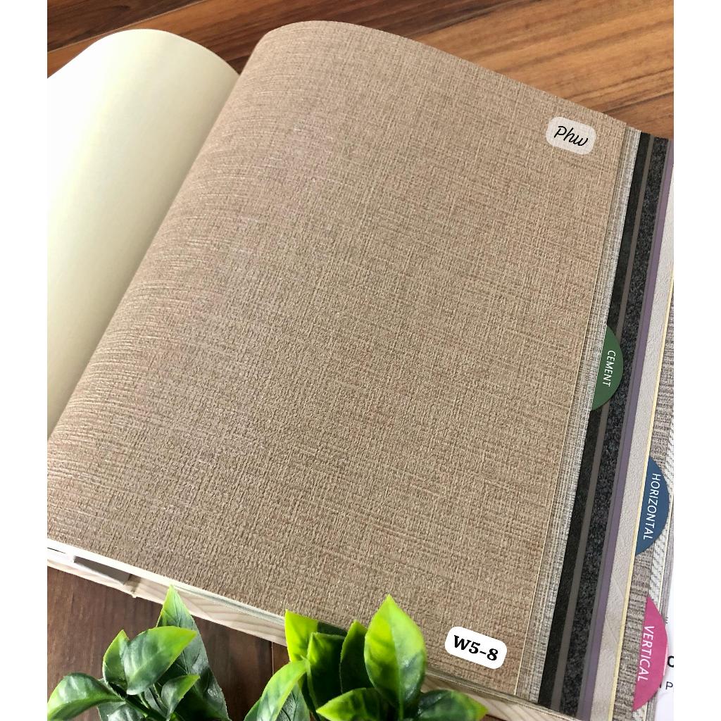 Plain Wall Wallpaper Cream Brown Ash Fiber Texture Premium Flo Fabric ...