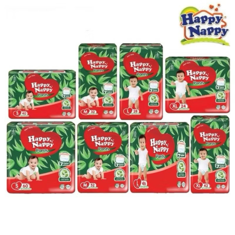 Happy NAPPY PANTS BABY DIAPERS PAMPERS NBS40/M32/L28/XL24 | Shopee Malaysia
