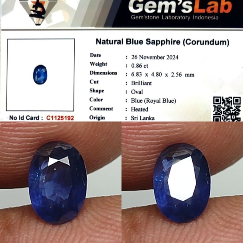 Natural Royal Blue Sapphire Sri Lankan 0.8ct GLI Hot Color Good Luster Geometric | Shopee Malaysia