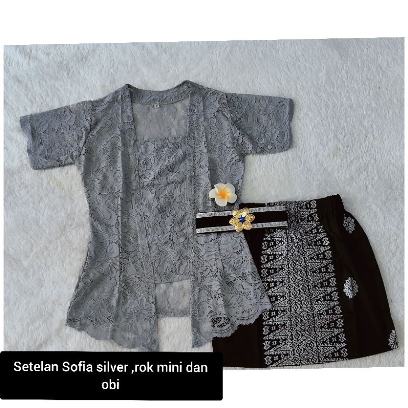 Sofia short kebaya set, mini skirt and graduation kebaya obi | Shopee ...