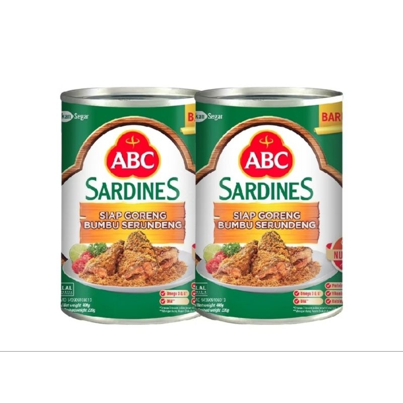ABC Sardines Ready to Fry Serundeng Seasoning 400g (2 cans) | Shopee ...
