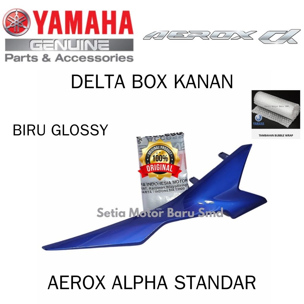 Delta Box Right Glossy Blue Aerox Alpha Standard Black Metallic 12 ...