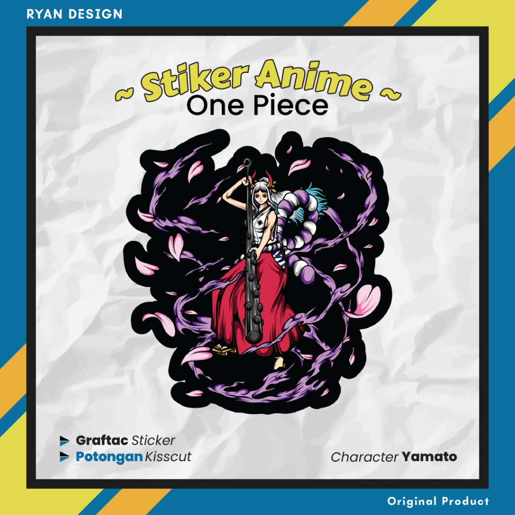 Ryan Design One Piece Yamato Anime Sticker - Graftac Kisscut Cut ...