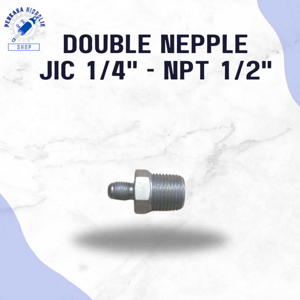 Double Nepple JIC 1/4" Inch - NPT 1/2" Inch | Shopee Malaysia