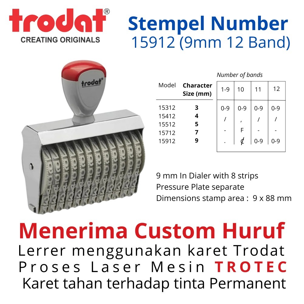 Modification STAMP ORDER TRODAT 15912 (MODIF 2 LETTERS) | Shopee Malaysia