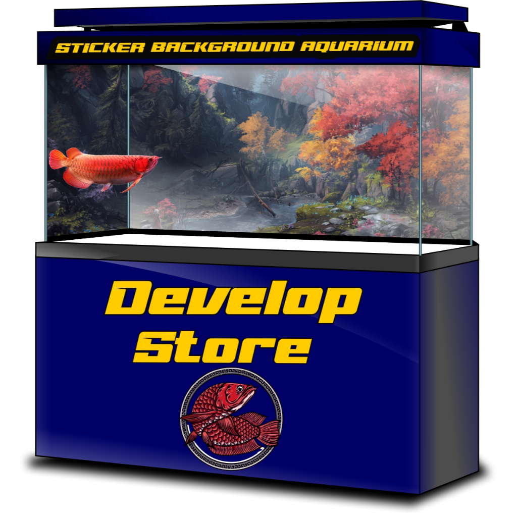 Aquarium STICKER, AQUARIUM GLASS STICKER, AQUARIUM WALLPAPER, AQASCAPE ...