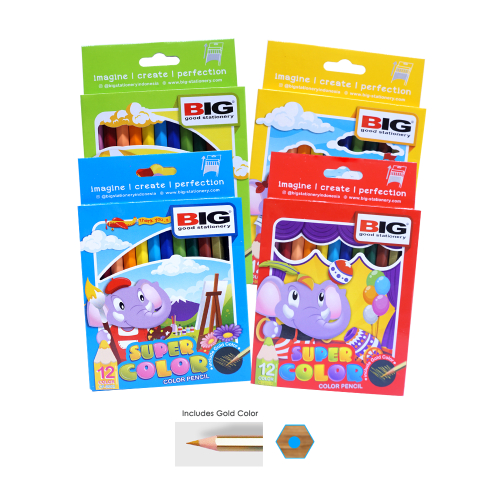 Big COLOR PENCIL CP-5002 12 SHORT COLORS | Shopee Malaysia